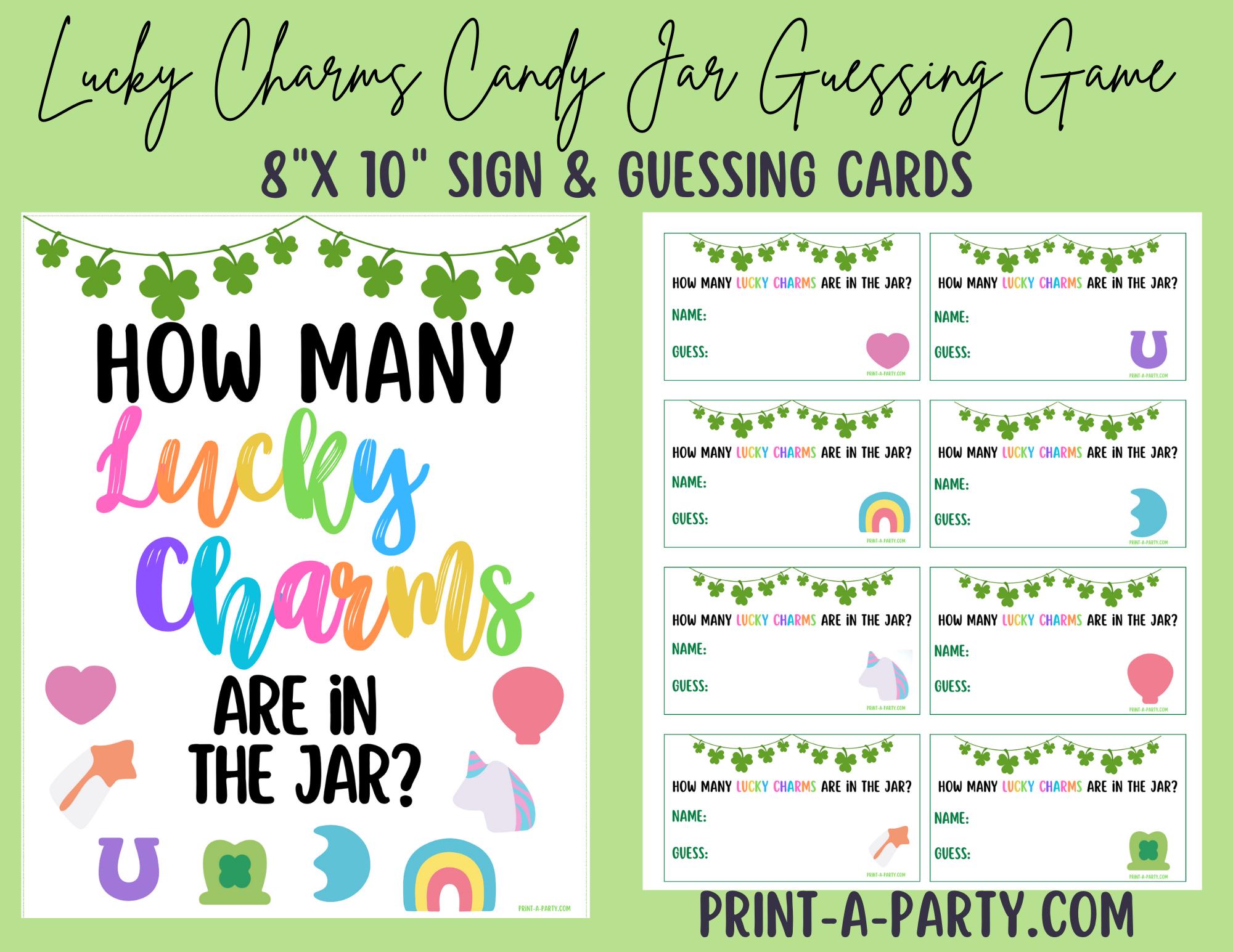 St. Patrick's Day Lucky Charms Guessing Game - Printable St. Patrick's ...