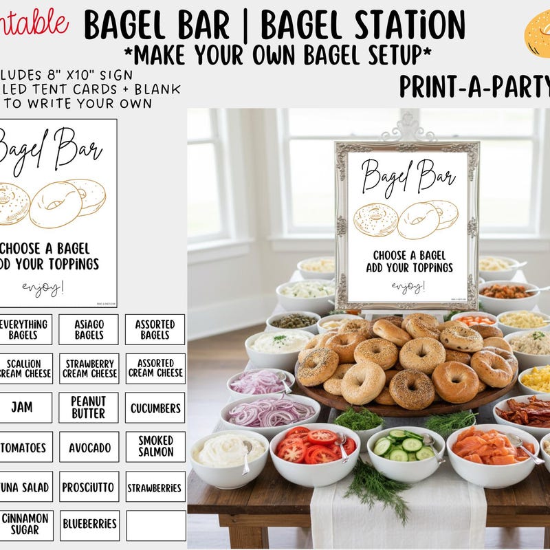 Bagel Bar Sign - Etsy