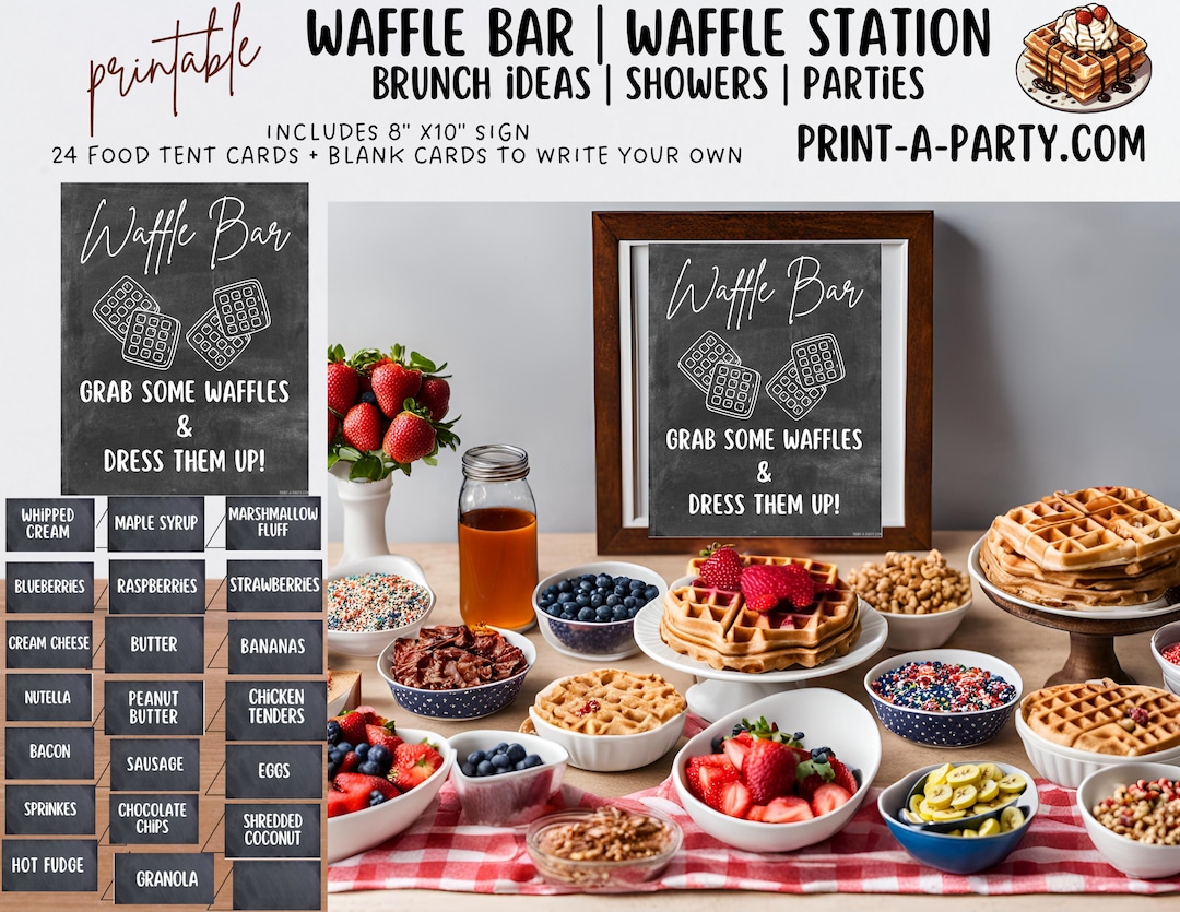 WAFFLE BAR | Waffle Station - Chalkboard | Party Food Bar | DIY Waffle ...