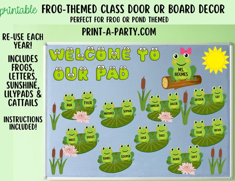 Frog Classroom Decor Kit: Welcome to Our Pad Printable (PDF Download - Etsy