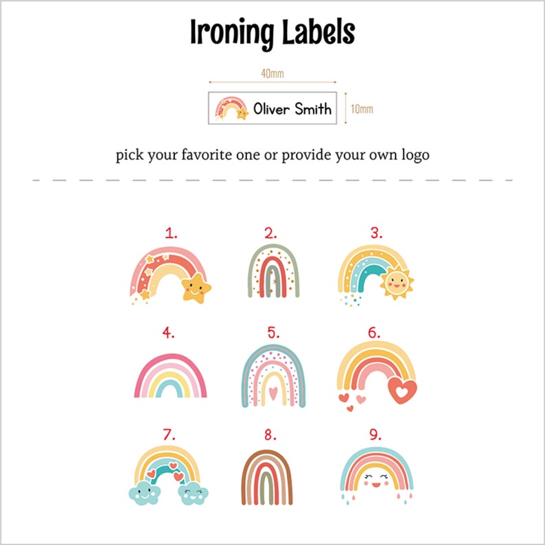 Ironing Personalised Labels, Pre-cut Woven Name Labels, Sew in Labels ...