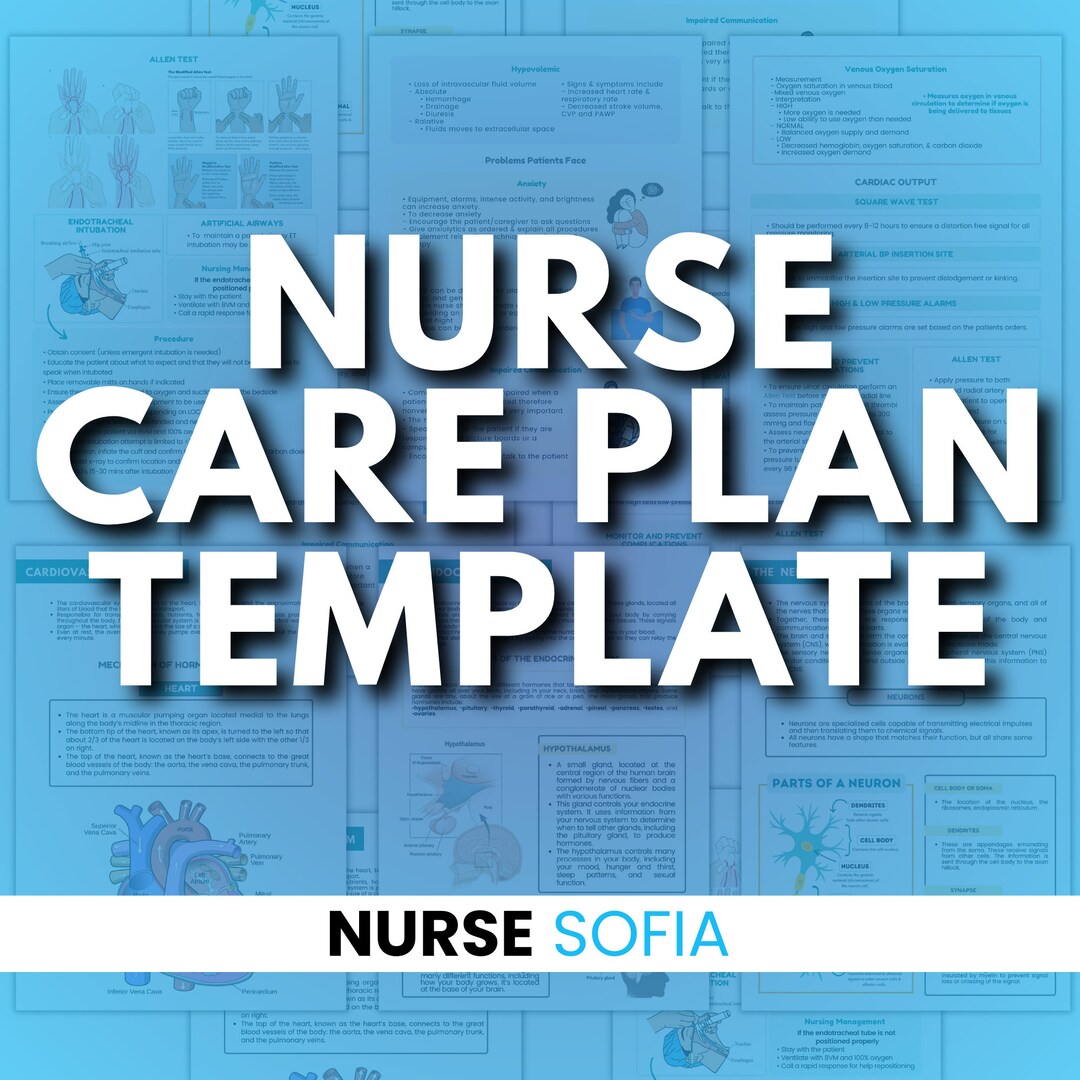 Nursing Care Plan Template Nursing Study Sheets Med School Learning ...