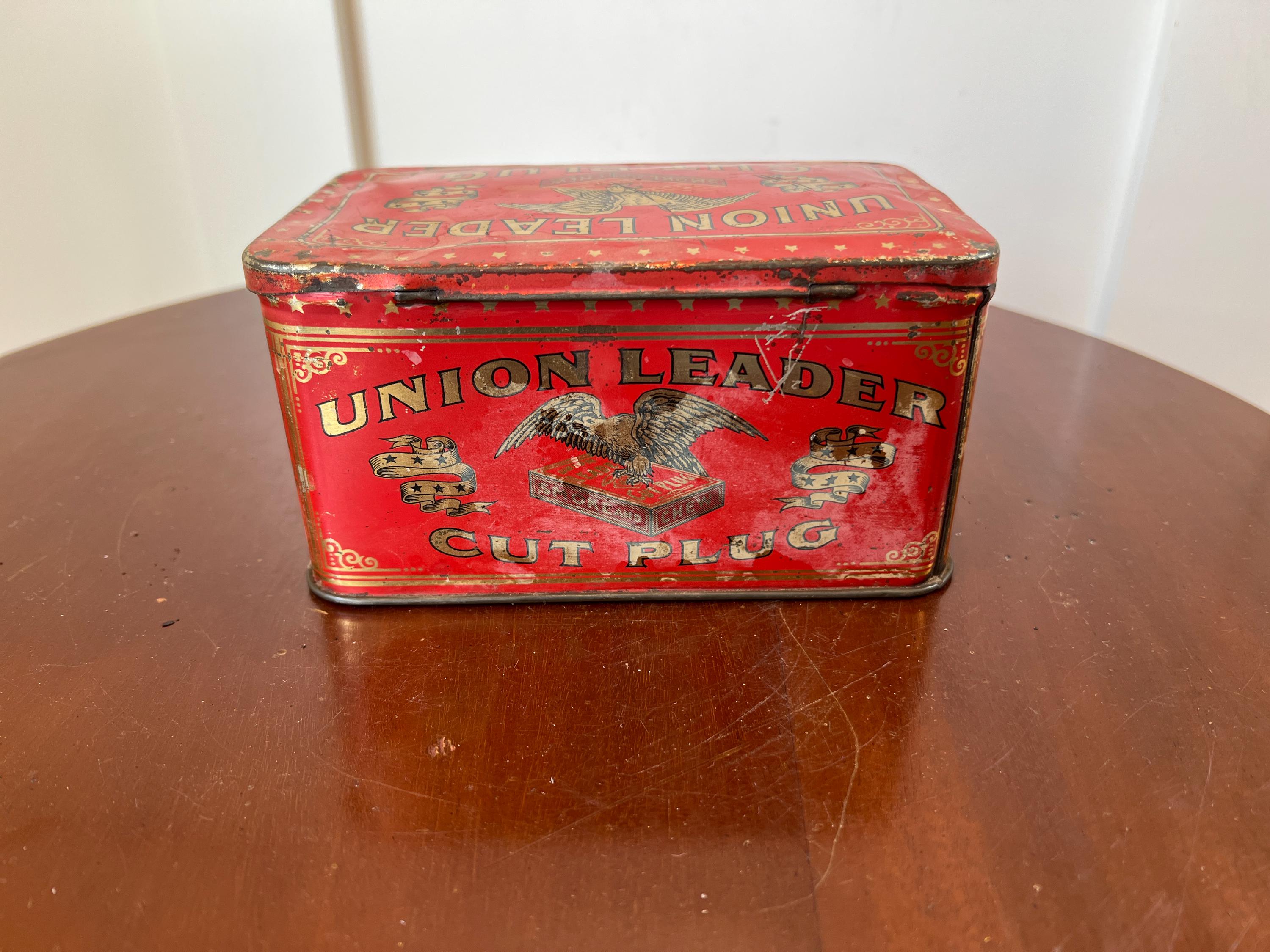 Antique Small Union Leader Cut Plug Tobacco Tin - Americana Decor - Etsy