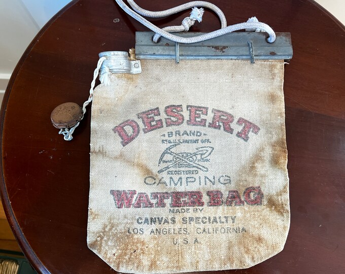 Vintage Desert Brand Canvas Camping Water Bag Made by Canvas Specialty ...