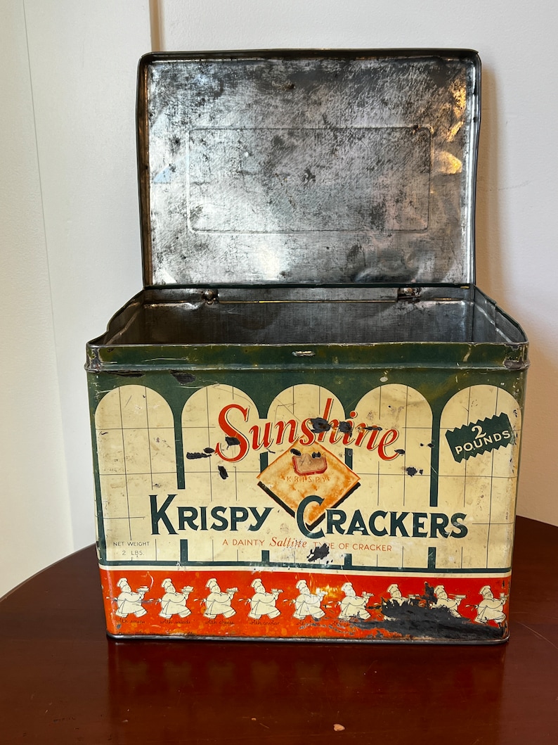 Vintage Sunshine Krispy Crackers 2 Pound Tin by Loose-wills Biscuit ...