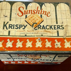 Vintage Sunshine Krispy Crackers 2 Pound Tin by Loose-wills Biscuit ...