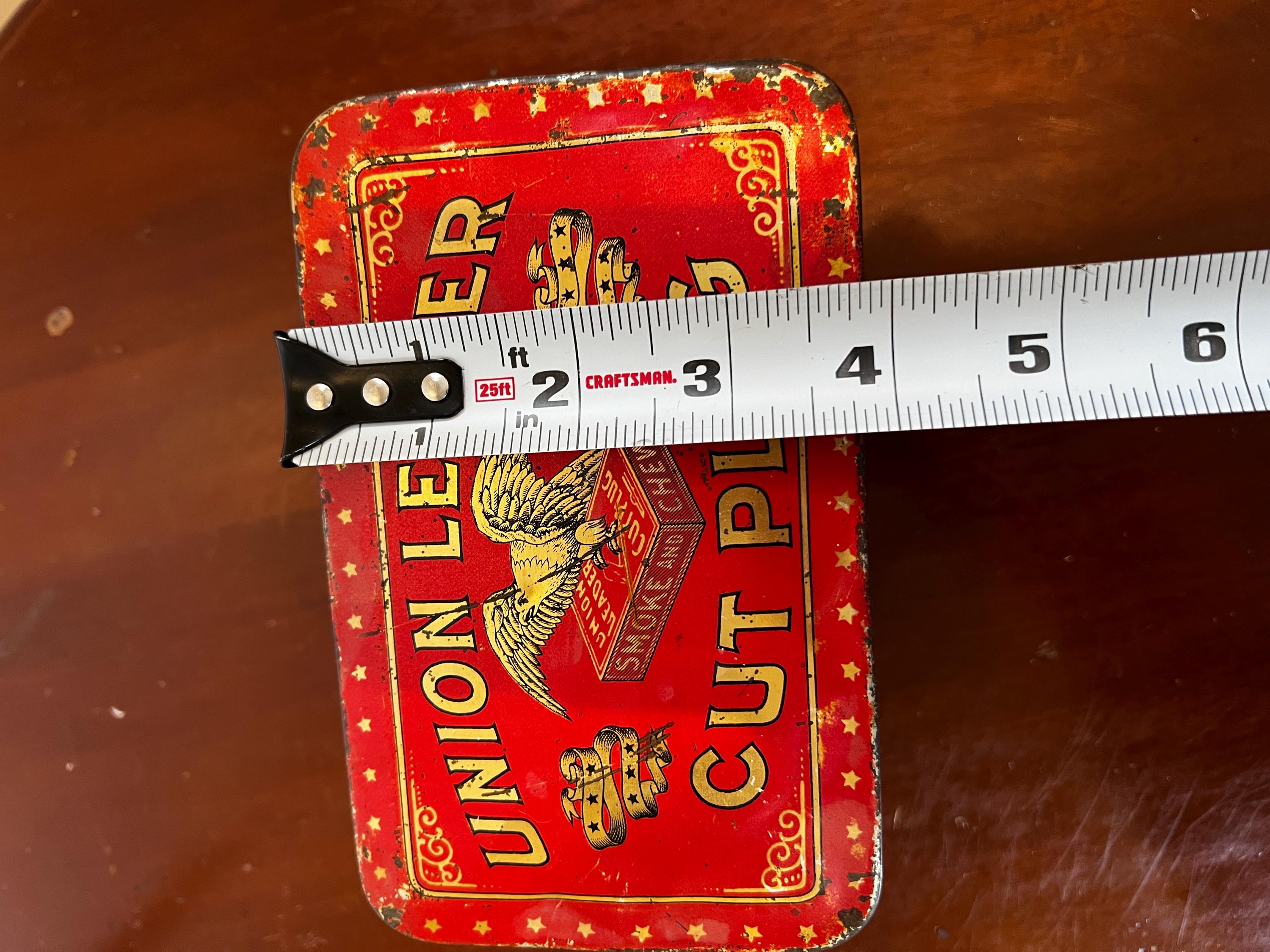 Antique Small Union Leader Cut Plug Tobacco Tin - Americana Decor - Etsy