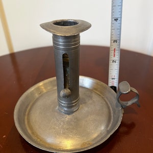 Vintage Danish Pewter Push-up Candle Stick Holder Chamber Candle Holder ...
