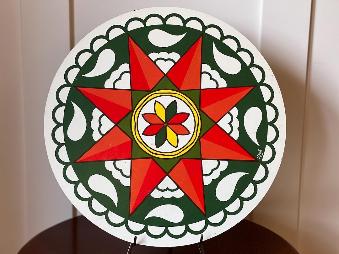 Vintage Zook Pennsylvania Dutch Round Hex Sign With Star Hex Wall ...