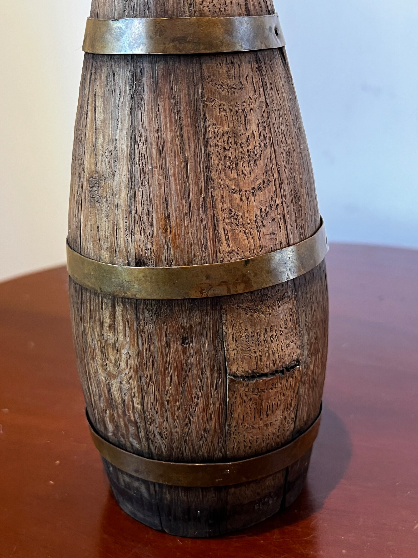 Vintage Small French Wooden Barrel Wine or Cider Jug Pitcher or Carafe ...
