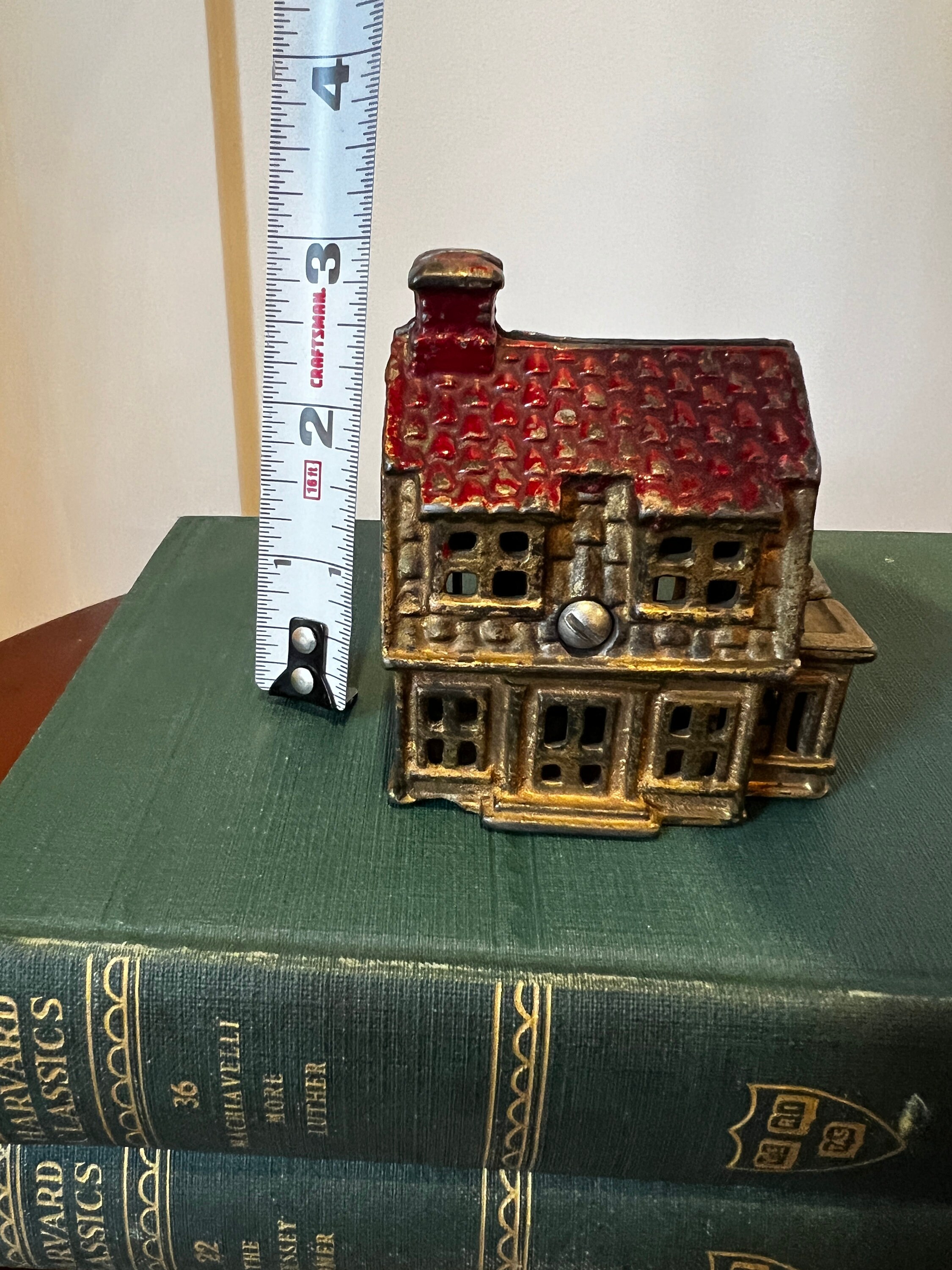Antique Cast Iron Colonial House With Porch Toy Still Coin - Etsy