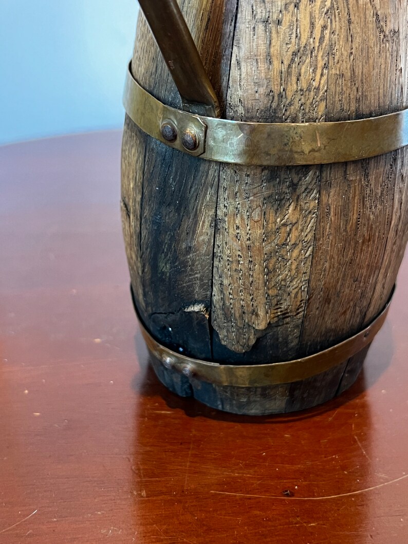 Vintage Small French Wooden Barrel Wine or Cider Jug Pitcher or Carafe ...