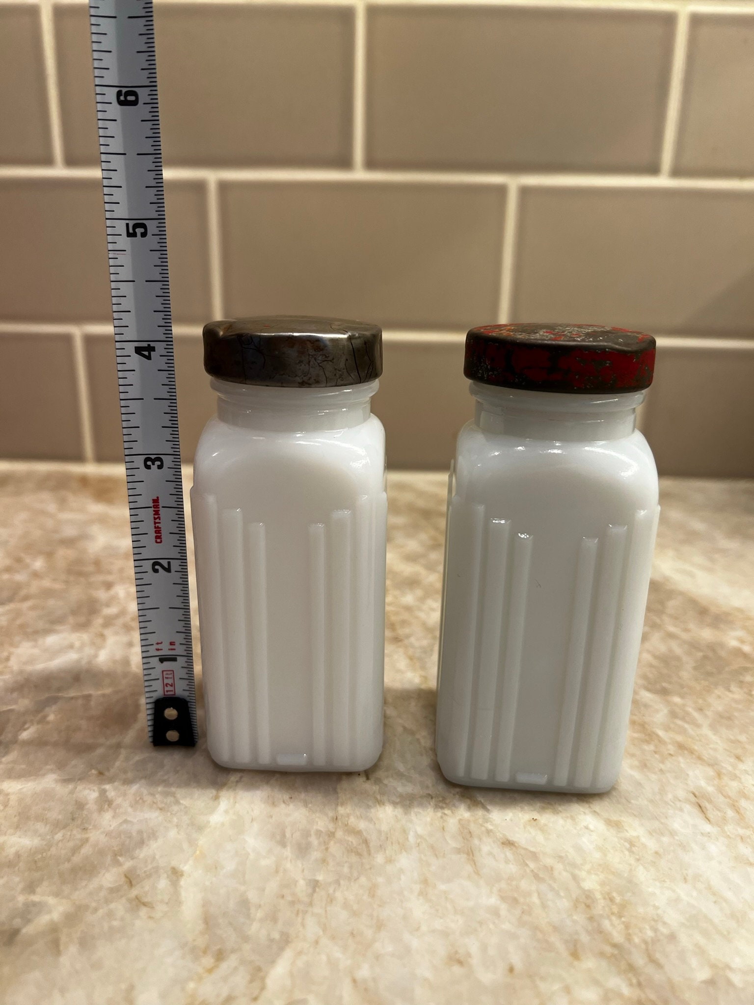 Vintage Griffith Laboratories Art Deco Milk Glass Spice Jars - Etsy