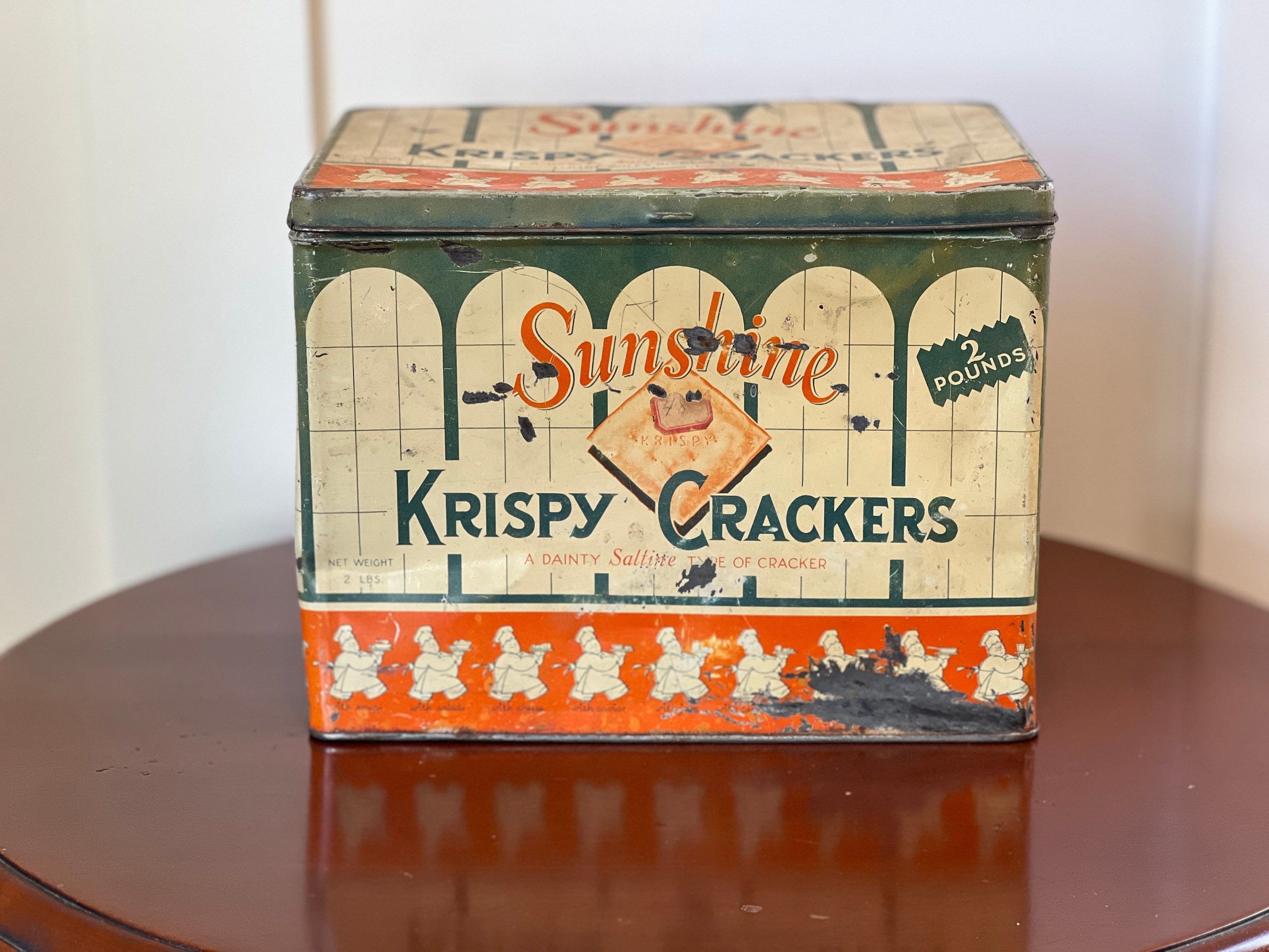 Vintage Sunshine Krispy Crackers 2 Pound Tin by Loose-wills Biscuit ...