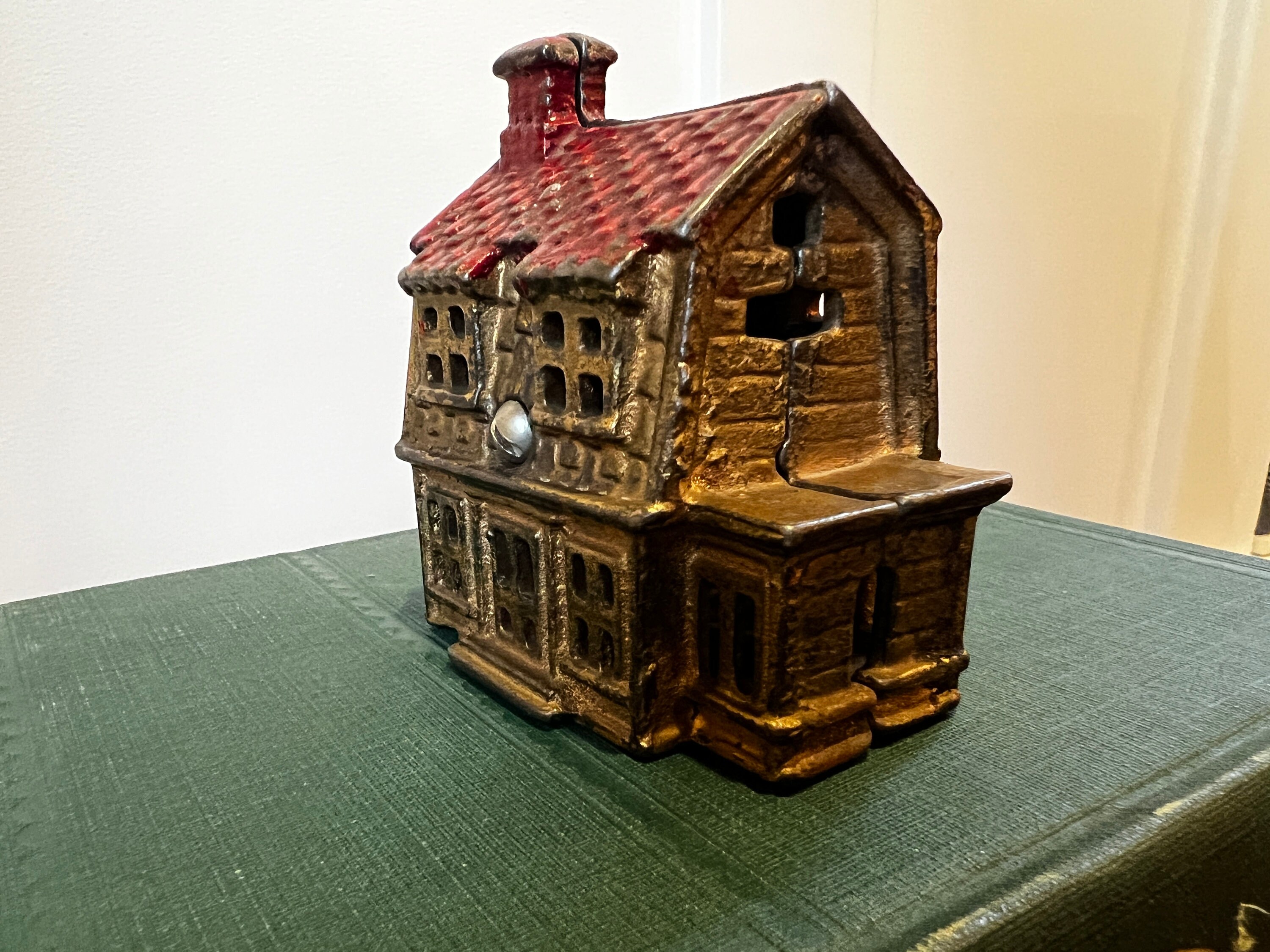 Antique Cast Iron Colonial House With Porch Toy Still Coin - Etsy