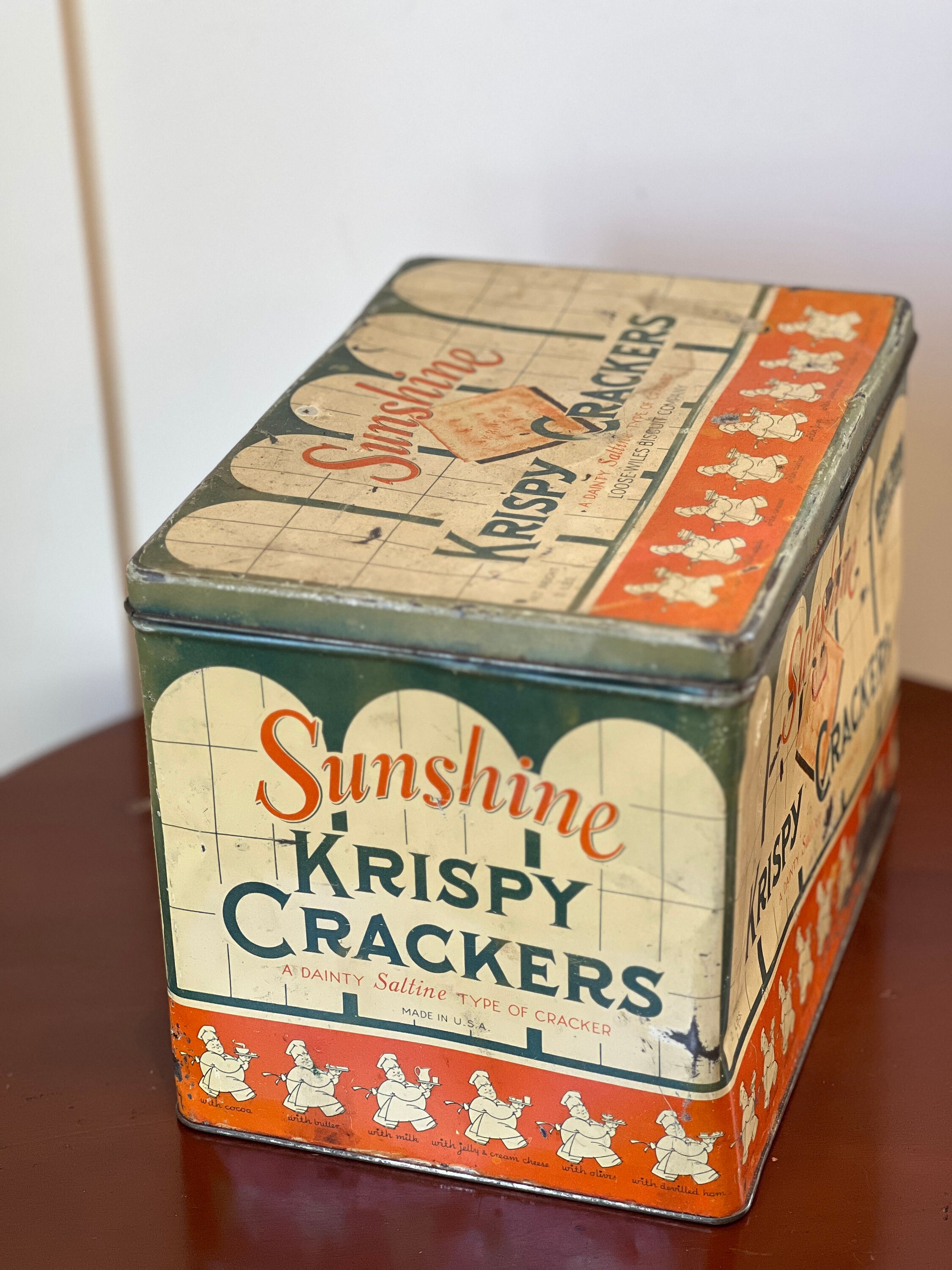 Vintage Sunshine Krispy Crackers 2 Pound Tin by Loose-wills Biscuit ...