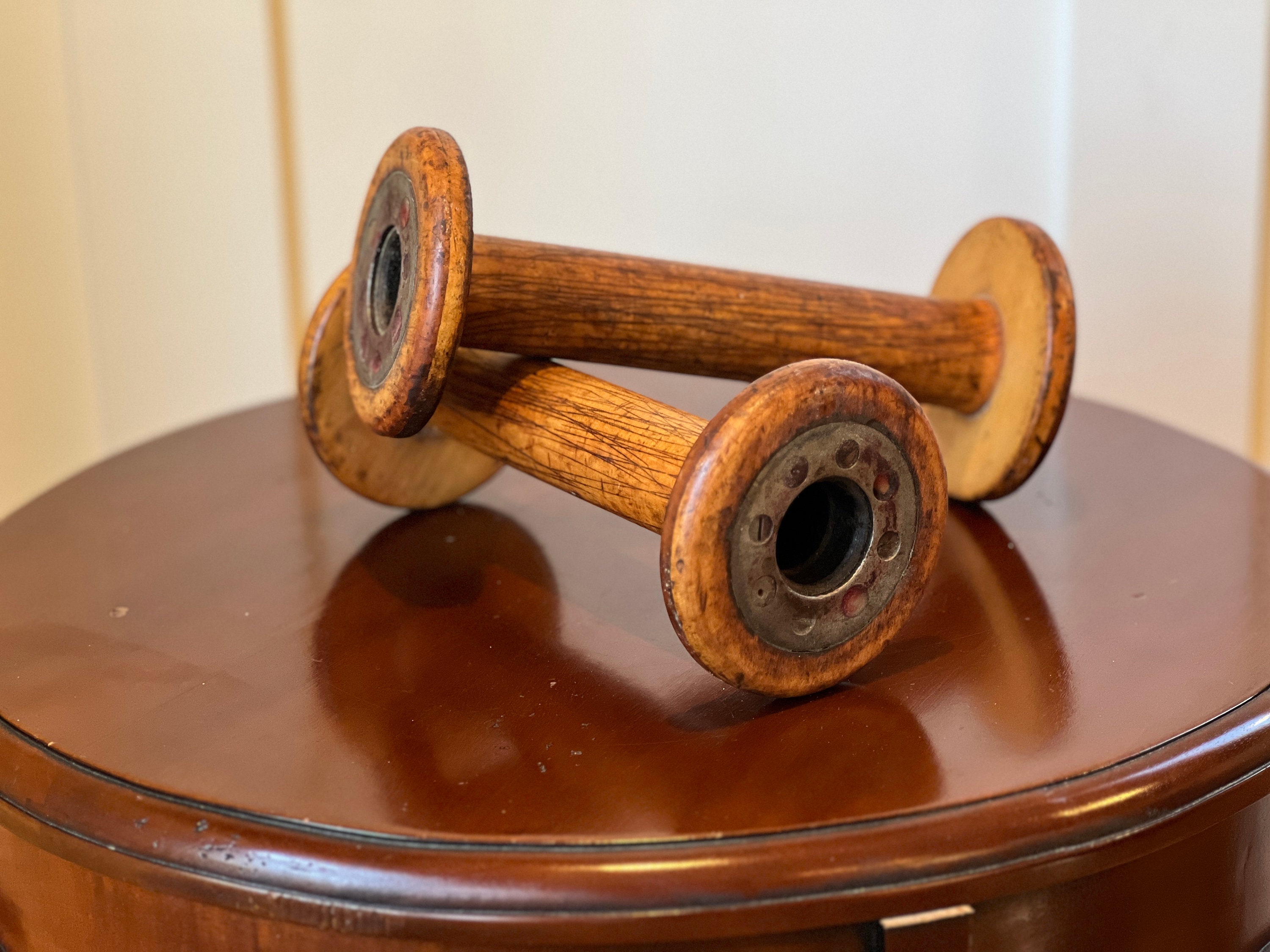 Vintage 1940s Wooden Industrial Spools Marked Vermont 1940 and - Etsy