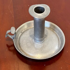 Vintage Danish Pewter Push-up Candle Stick Holder Chamber Candle Holder ...
