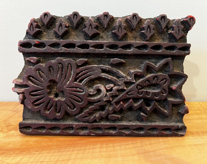 Vintage Wood Textile Print Block or Wallpaper Printing Block or ...