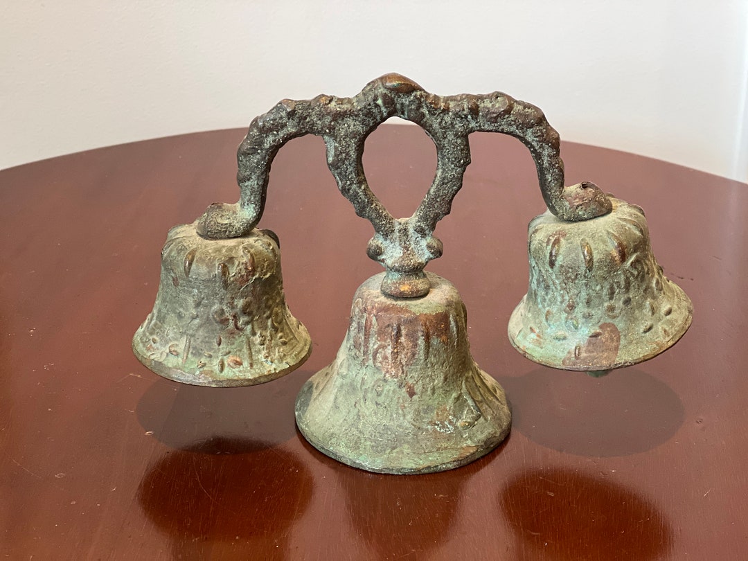Antique Bronze or Cast Brass Temple Alter Catholic or Monastery Triple ...