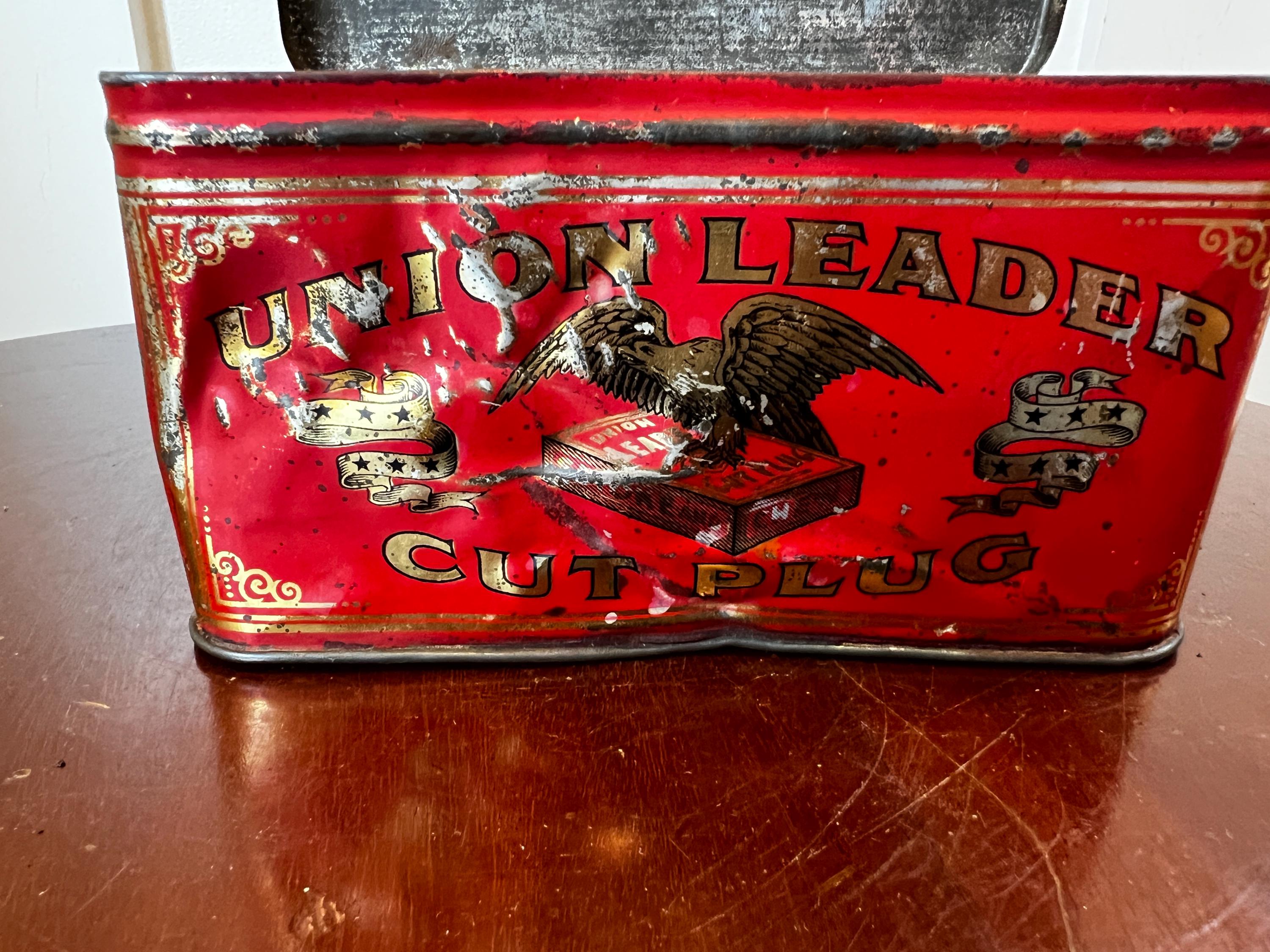 Antique Small Union Leader Cut Plug Tobacco Tin - Americana Decor - Etsy