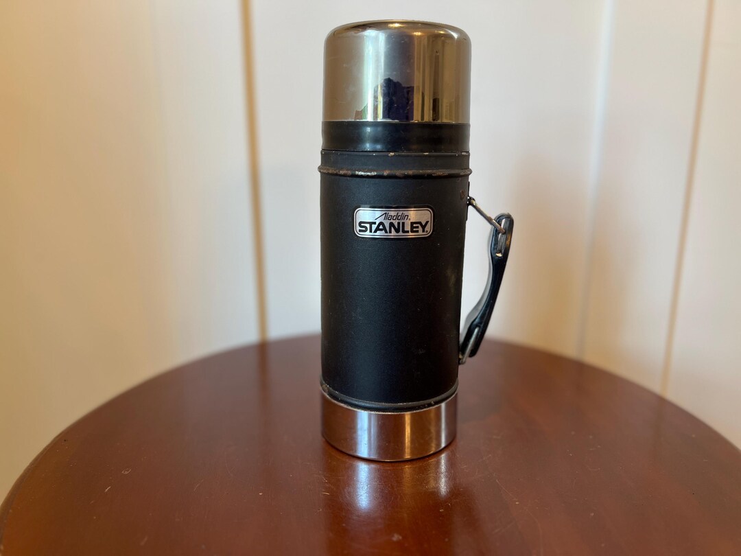 Vintage 1970s Black Aladdin Stanley 24 Oz. Wide Mouth Thermos A-1350B ...