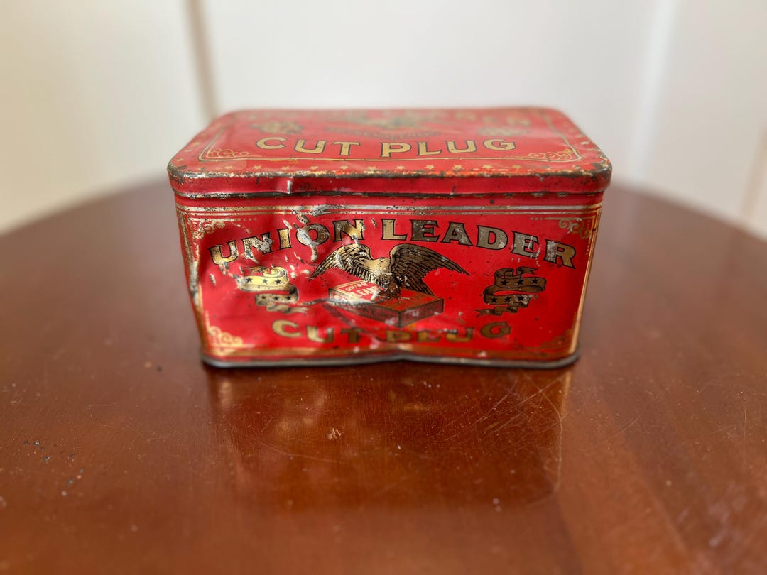Antique Small Union Leader Cut Plug Tobacco Tin - Americana Decor - Etsy