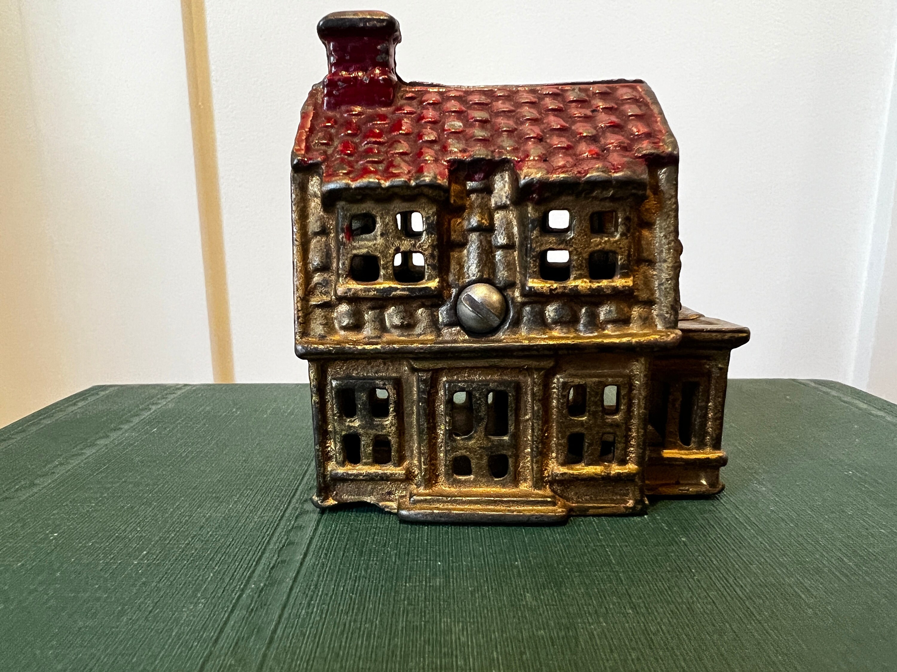 Antique Cast Iron Colonial House With Porch Toy Still Coin - Etsy