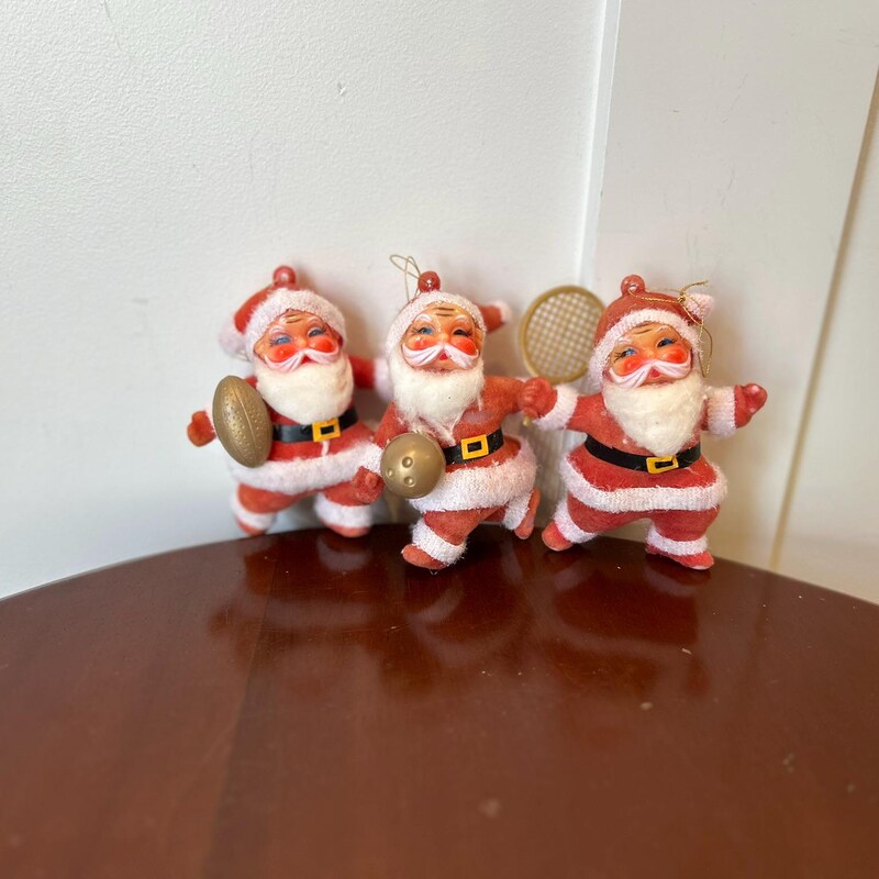 Flocked Santa - Etsy