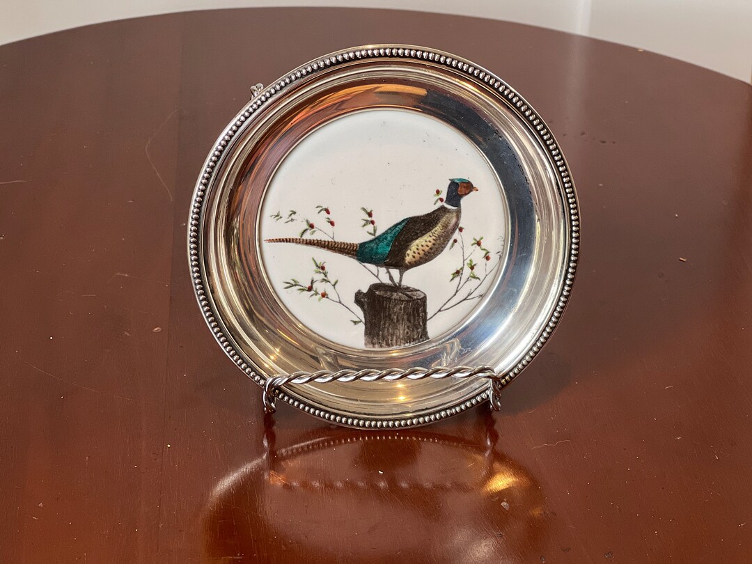 Vintage Frank M. Whiting & Co. Hand Pheasant Pheasant China Plate With ...