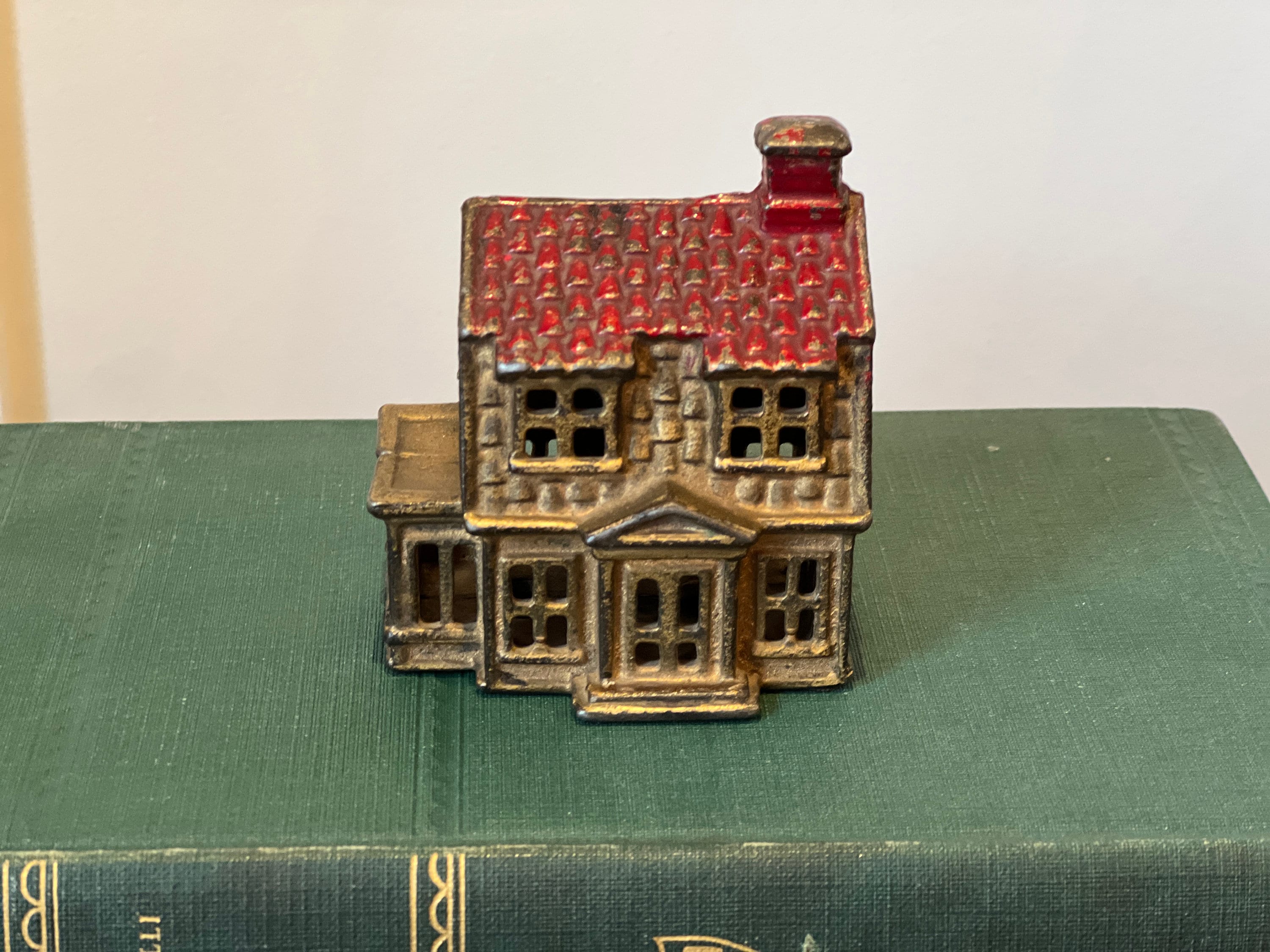 Antique Cast Iron Colonial House With Porch Toy Still Coin - Etsy
