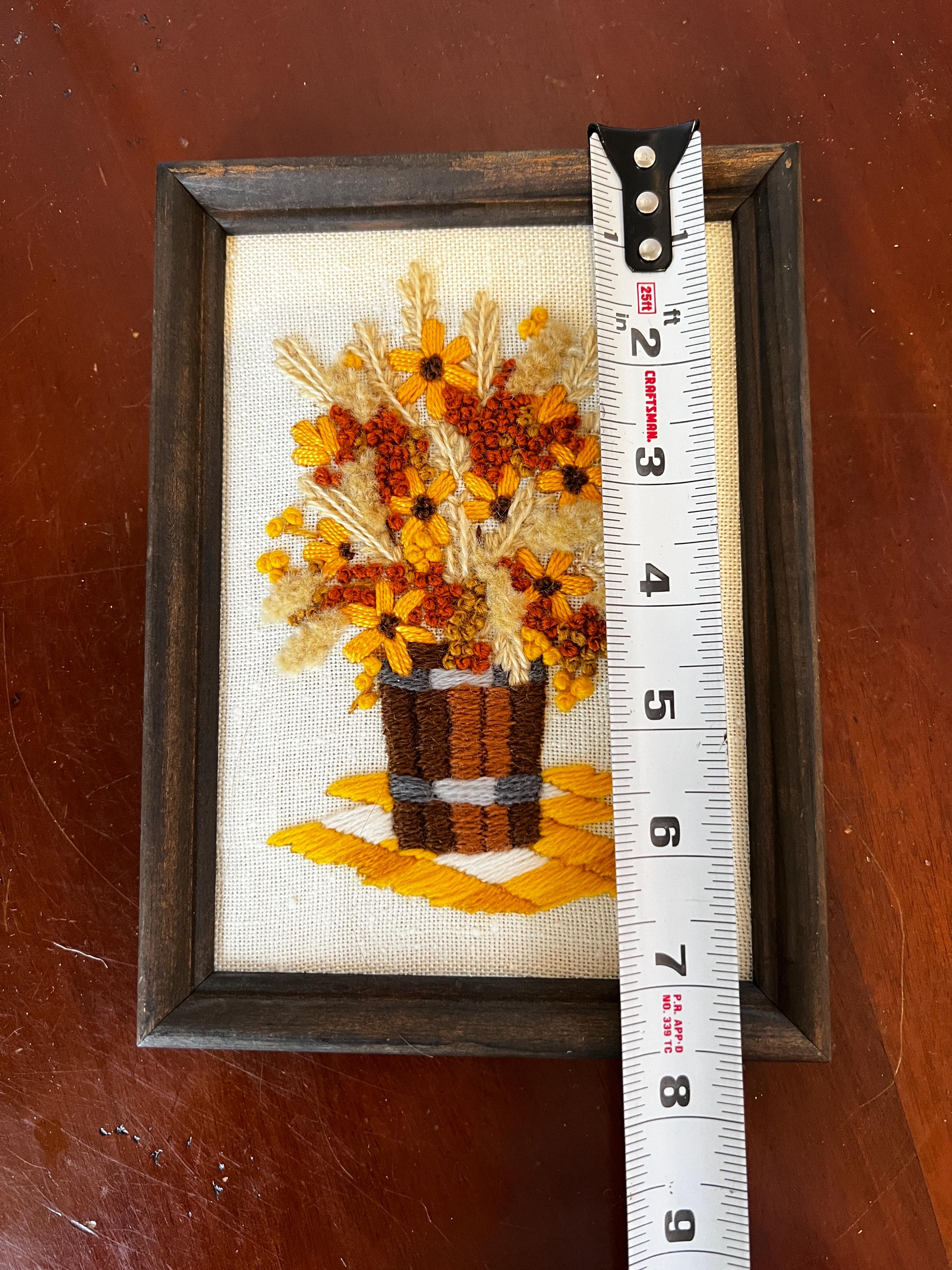 Vintage Set of 3 1970s Sunset Designs Jiffy Stitchery Framed Flowers in ...