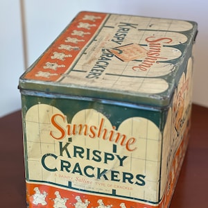 Vintage Sunshine Krispy Crackers 2 Pound Tin by Loose-wills Biscuit ...