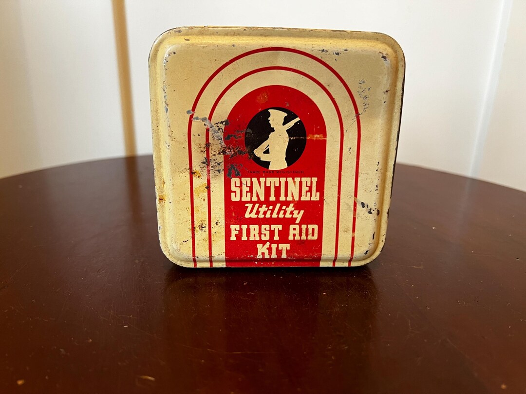 Vintage Sentinel Utility First Aid Kit Metal Tin by the Forest City ...