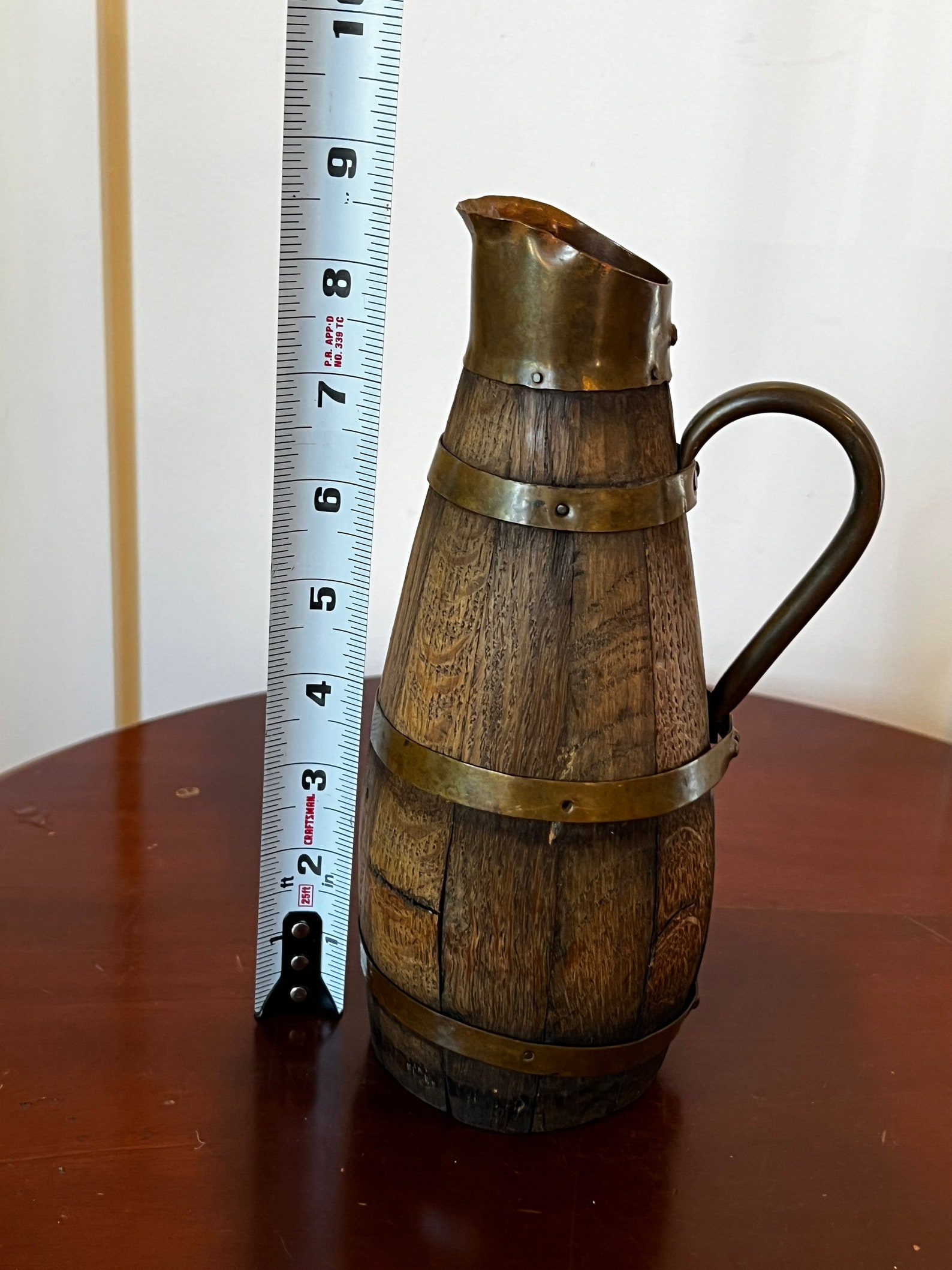 Vintage Small French Wooden Barrel Wine or Cider Jug Pitcher or Carafe ...