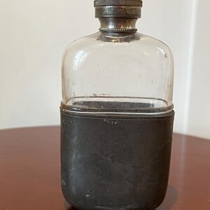 Antique 1866 M.V. Olry's Glass and Pewter Whiskey Flask Made in ...