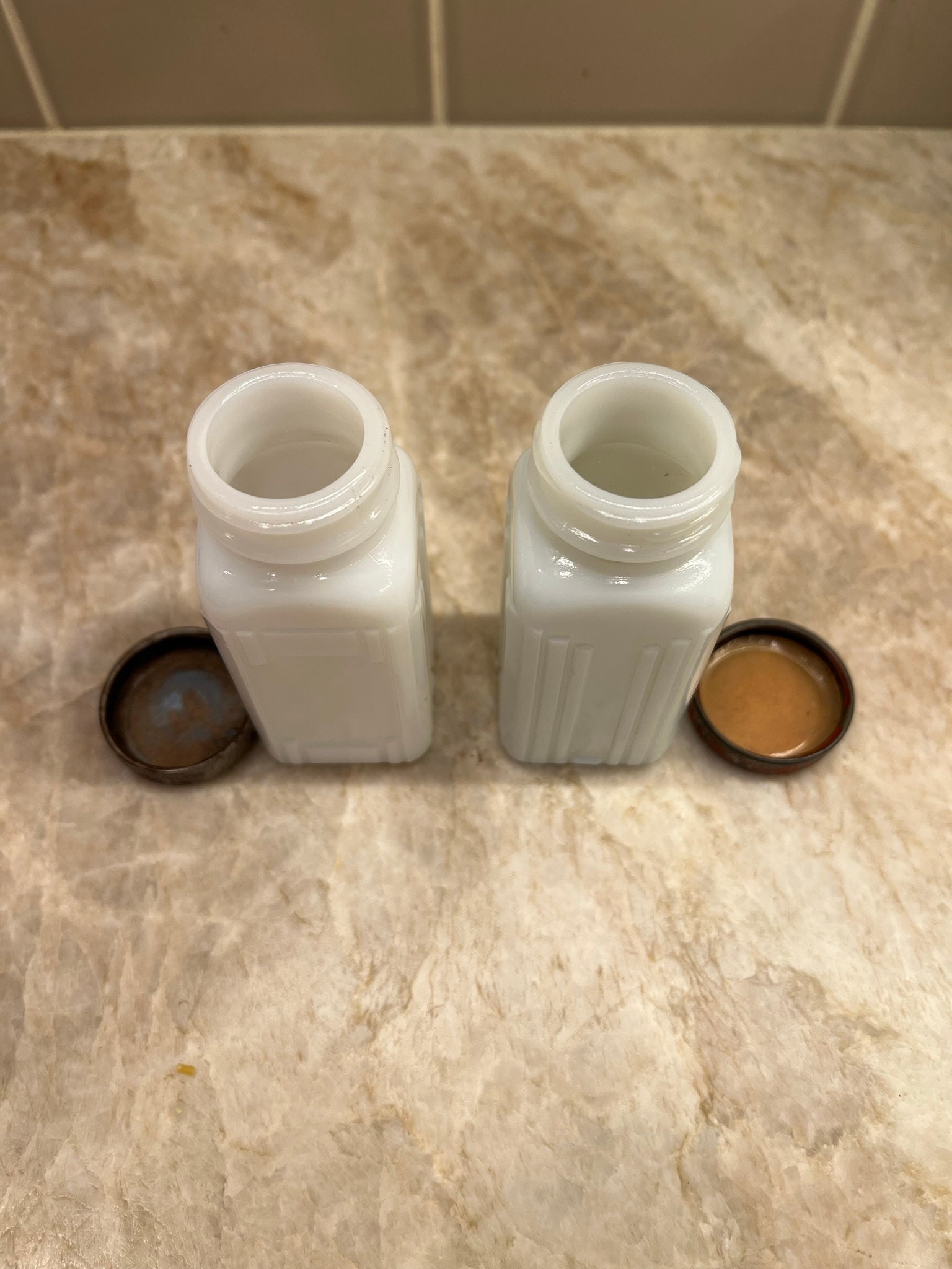 Vintage Griffith Laboratories Art Deco Milk Glass Spice Jars - Etsy