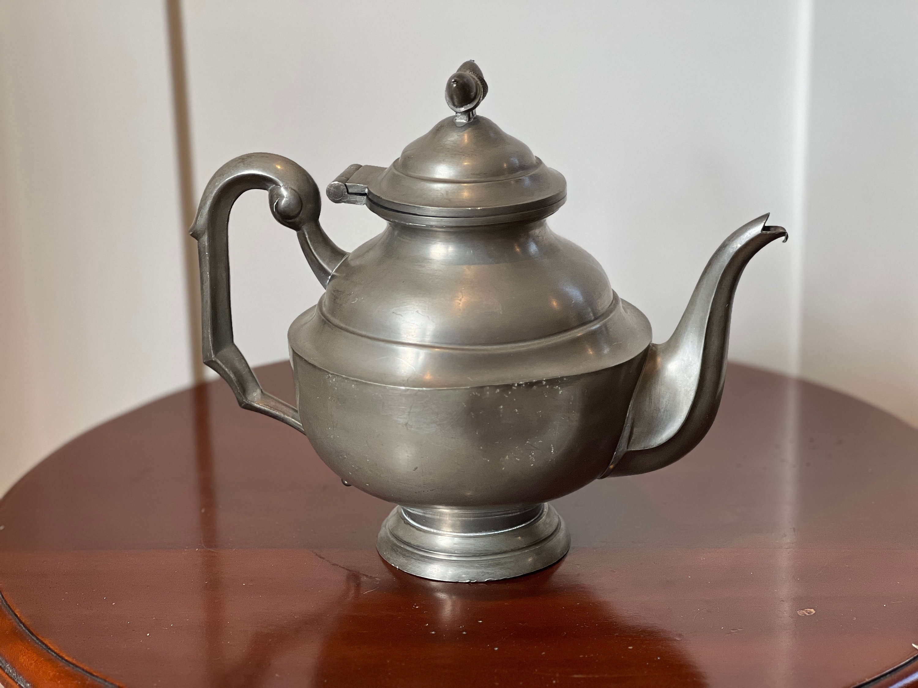 Antique Large Pewter Teapot With Acorn-topped Lid Cottagecore Decor - Etsy