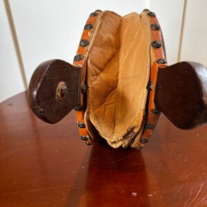 Antique Folk Art Carved Wood Old North Wind or Boreas Fireplace Bellows ...