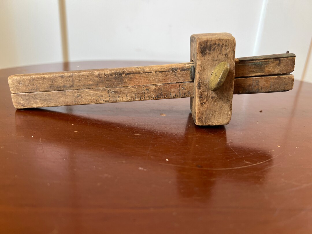 Antique Late 1800s Stanley Wood and Brass Double Marking Gauge ...