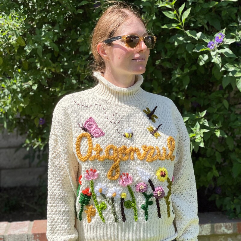 Embroidered Sweater - Etsy