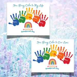 Grandparent's Day Handprint Art, Preschool Handprint Craft Activity for ...