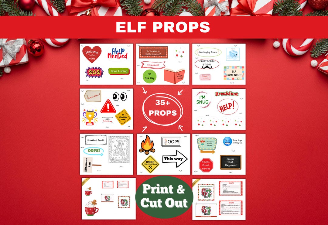 Printable Elf Props, Fun With the Elf, Staging Suggestions, 6 7 Elf ...