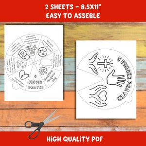 5 Finger Prayer Spinner Wheel, Sunday School Activity, Grow in Christ ...