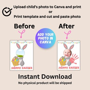 Easter Handprint Art Photo Craft, Editable Easter Craft, Preschool ...