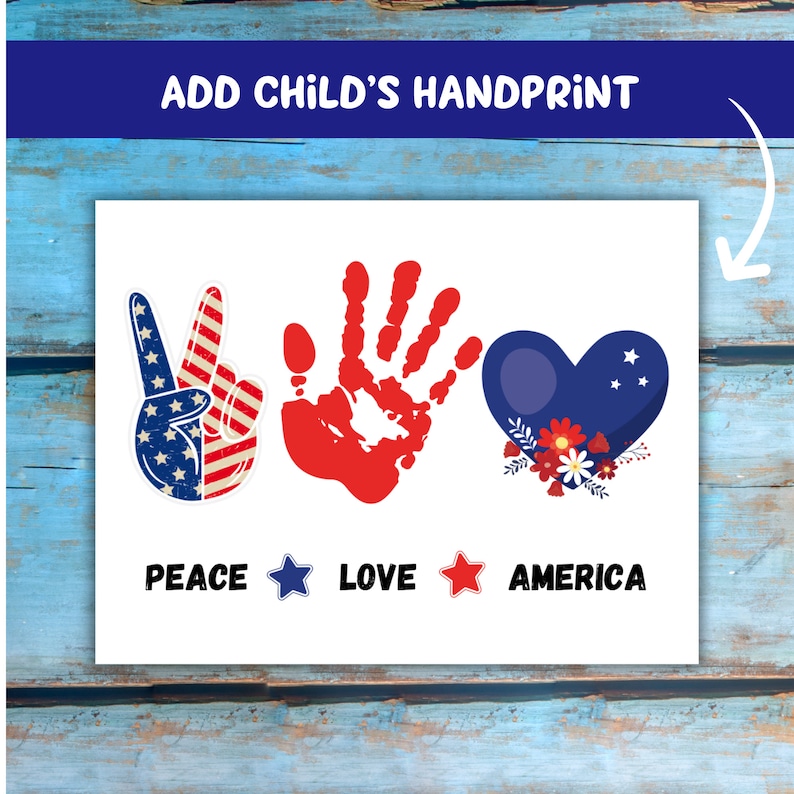 Memorial Day Handprint Art, Memorial Day Craft Activity for Toddler ...