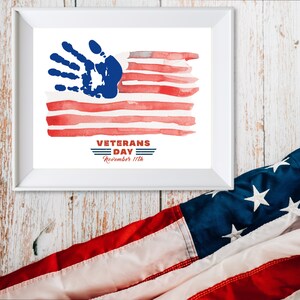Veterans Day Handprint Art Bundle, Veterans Day Handprint Craft ...