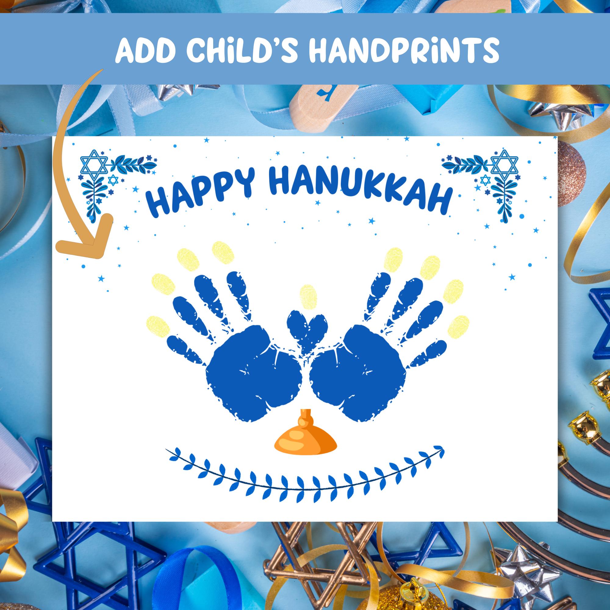 Hanukkah Handprint Craft, Handprint Art, Hanukkah Menorah, Preschool ...