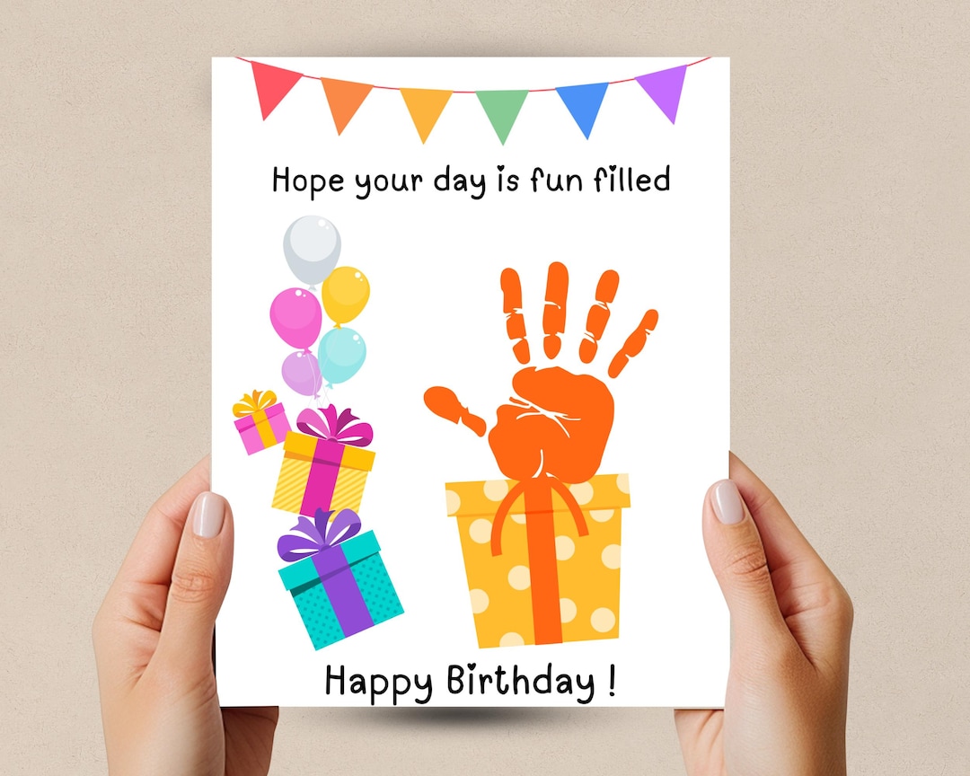 Birthday Handprint Craft, Birthday Handprint Art, Toddler Handprint ...