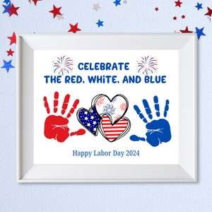 Labor Day Handprint Art, Labor Day Craft Activity, Preschool Activity ...